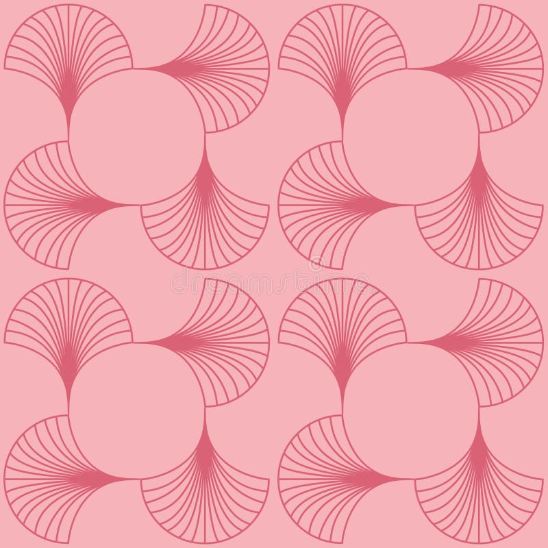 Pink Monochrome Fan Art Deco Seamless Pattern for Interior Decoration ...