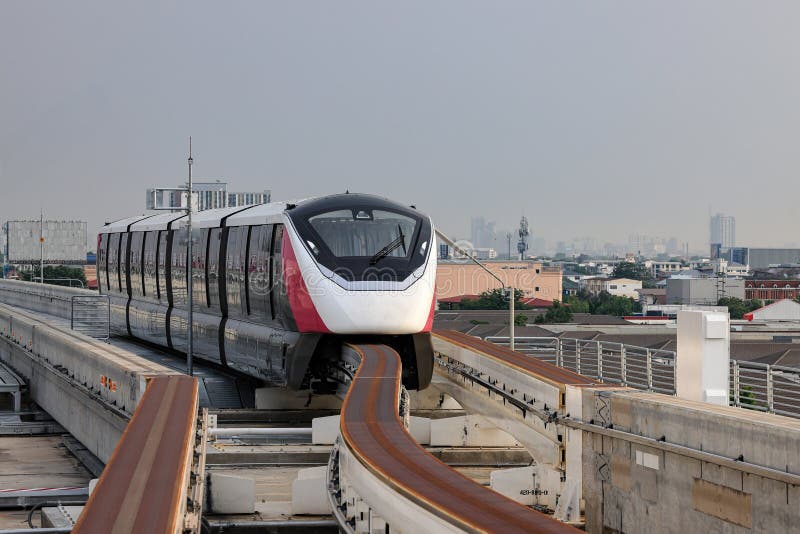 The Pink Monorail Mass Transit System Serving in the Metropolitan ...
