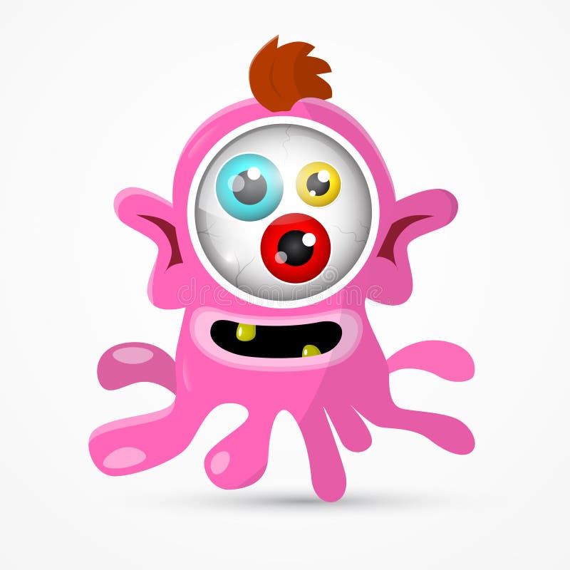Pink Monster - Alien Illustration Stock Vector - Illustration of ...