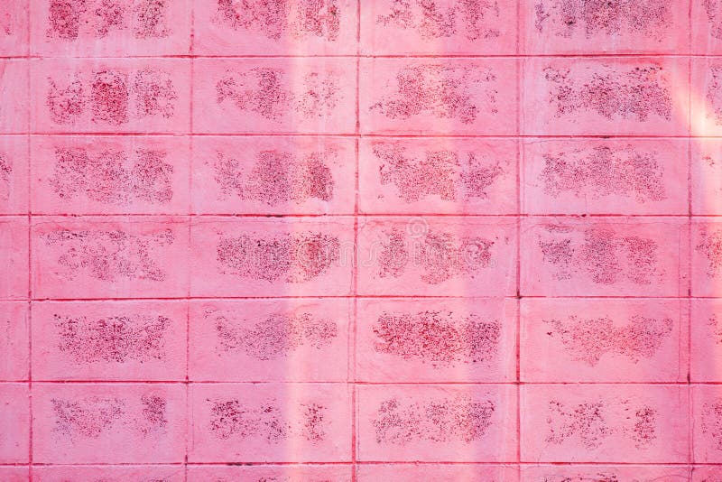 Pink Mortar Block Wall Pattern Stock Photo - Image of lines, outside ...