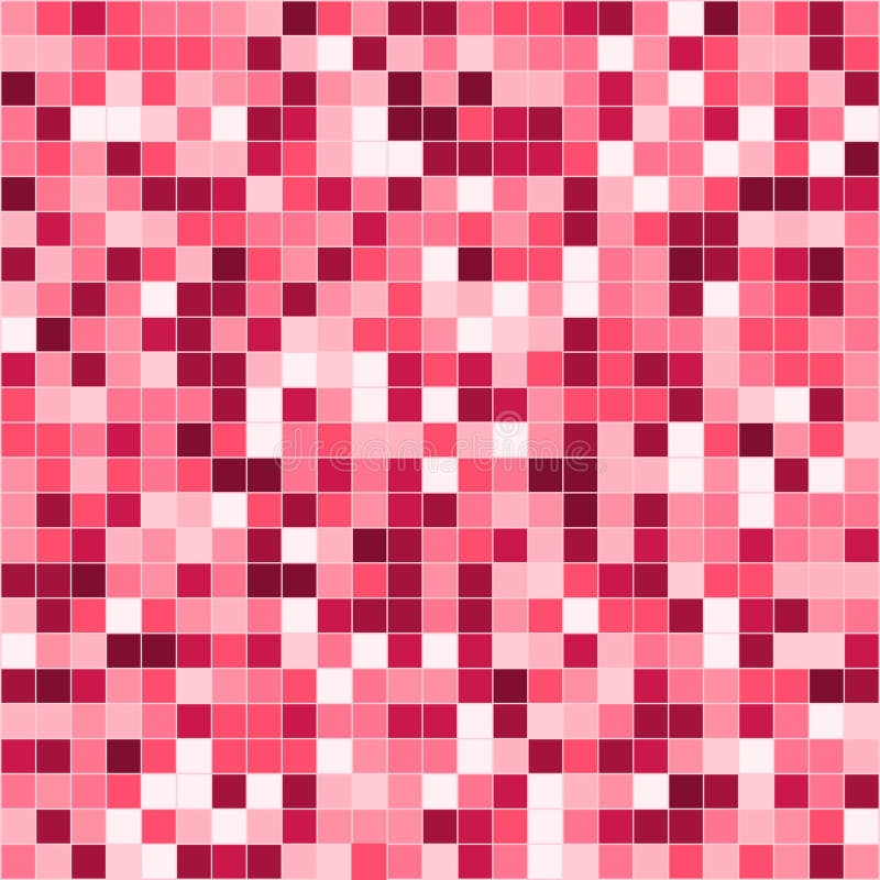 Pink Mosaic Pixel Background in Shades of Pink Stock Illustration ...