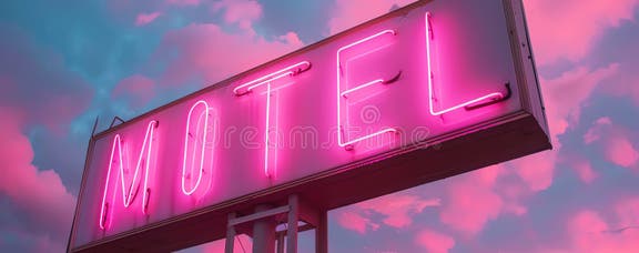 Pink Motel Sign, AI Generated Stock Illustration - Illustration of ...