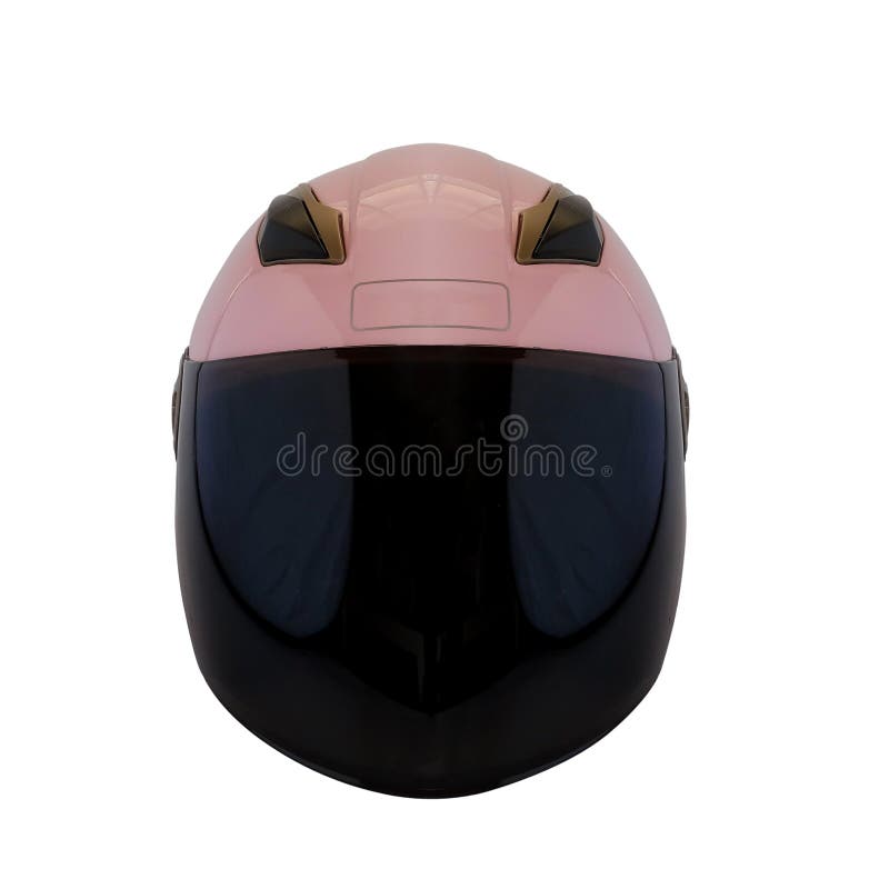 Pink Motorcycle Carbon Crash Helmet on White Stock Image - Image of ...