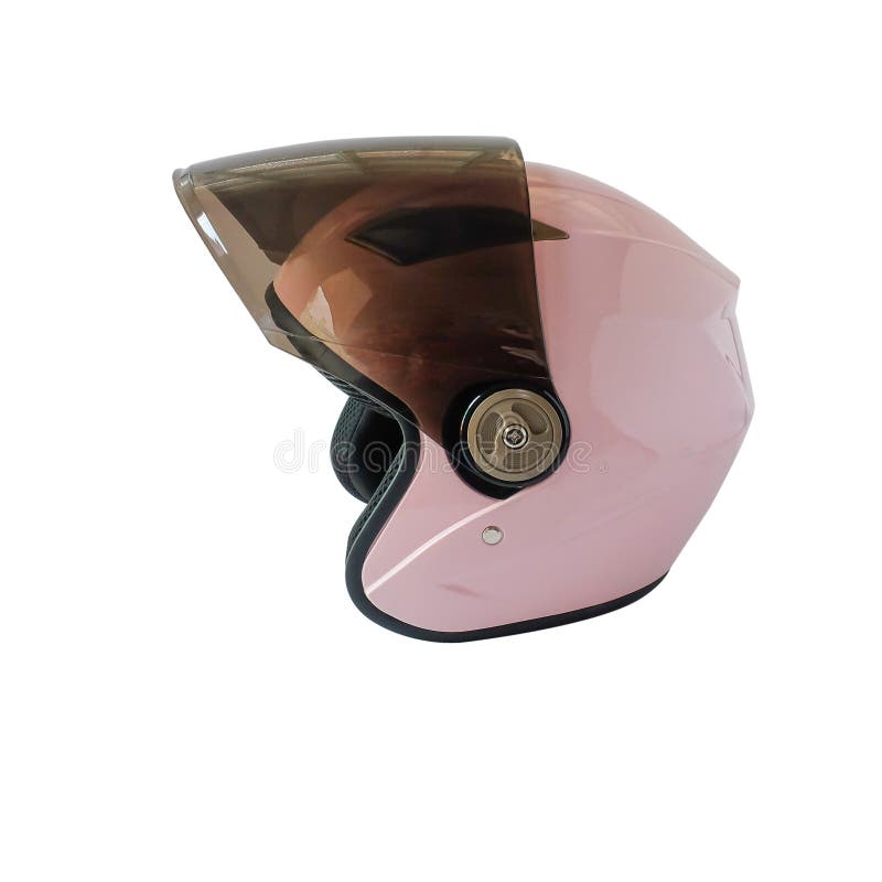 Pink Motorcycle Carbon Crash Helmet on White Stock Image - Image of ...