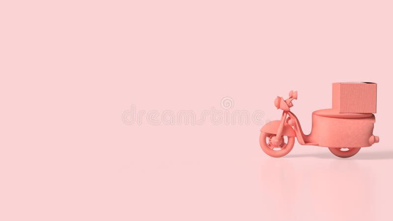 The Pink Motorcycle for Delivery Concept 3d Rendering Stock ...