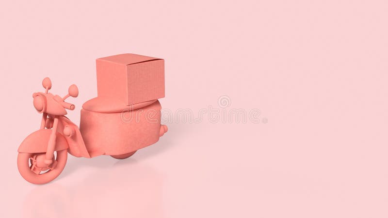 The Pink Motorcycle for Delivery Concept 3d Rendering Stock ...