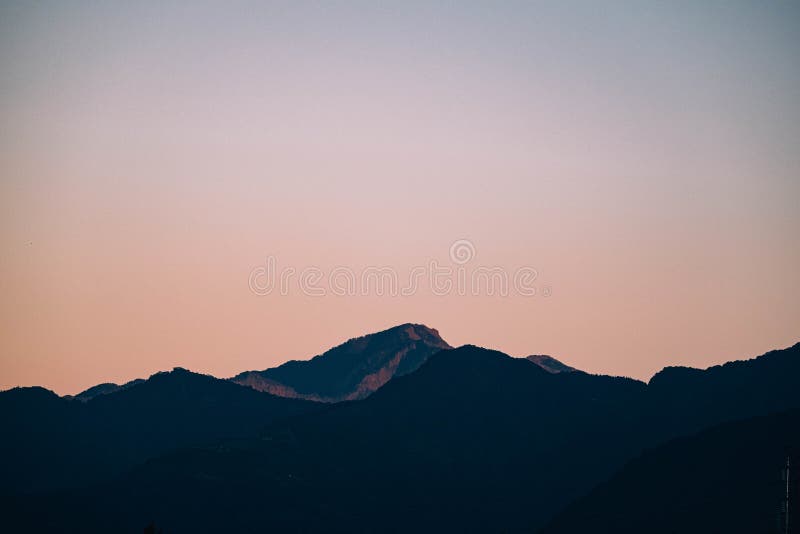 Pink Mountain stock image. Image of sunset, contrast - 171626025