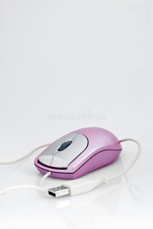 Pink mouse stock image. Image of cable, isolated, computer - 4323355