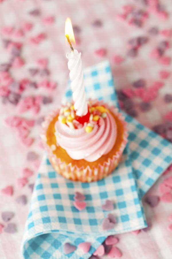 Pink muffin stock photo. Image of birthday, cute, dessert - 23496376