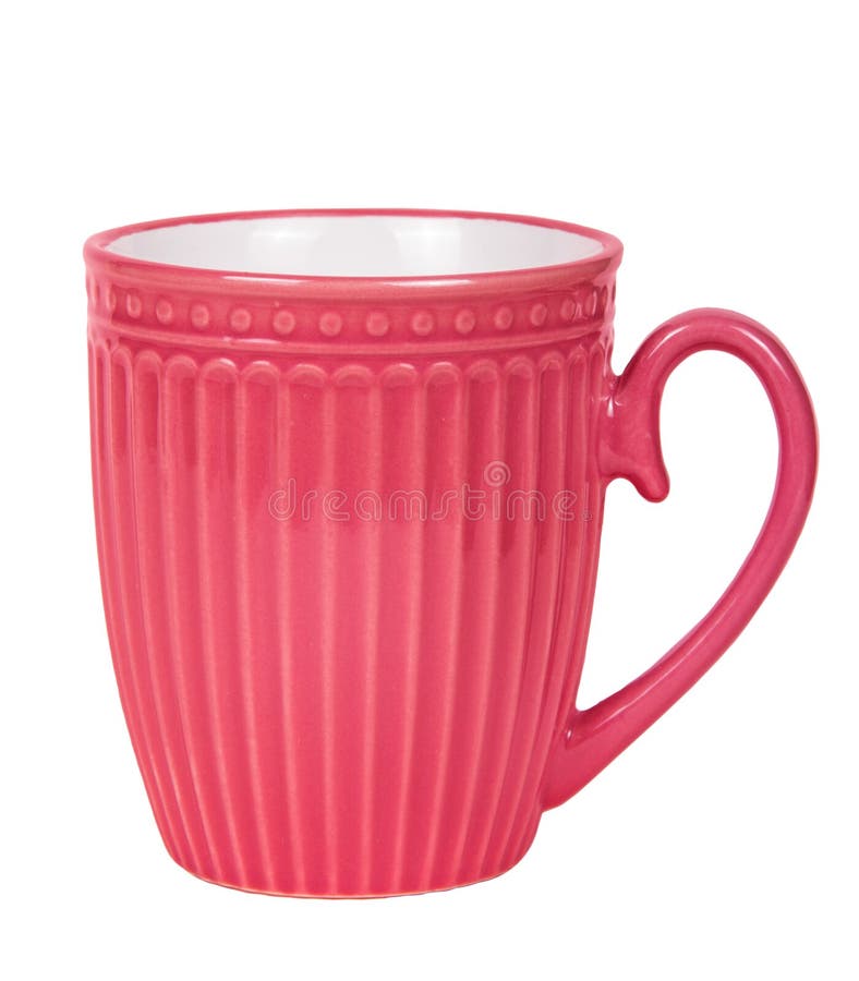 Pink mug. Isolated object stock photo. Image of plain - 145823614