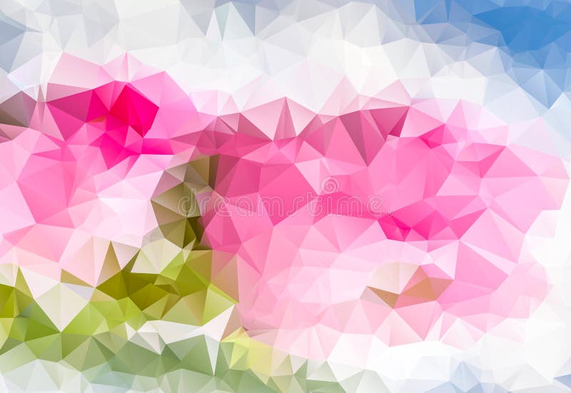 Pink Multicolored Abstract Background of Triangles Stock Illustration ...