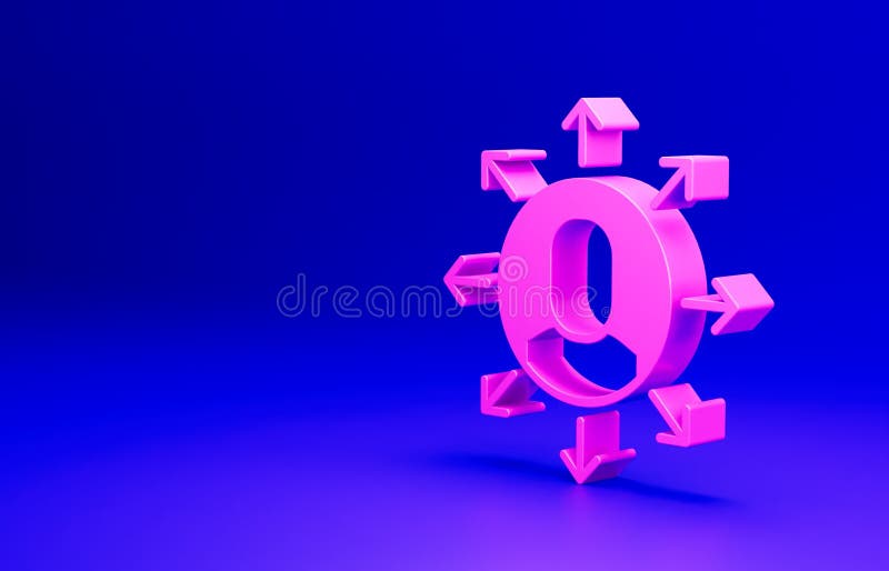 Pink Multitasking Manager Working Icon Isolated on Blue Background ...