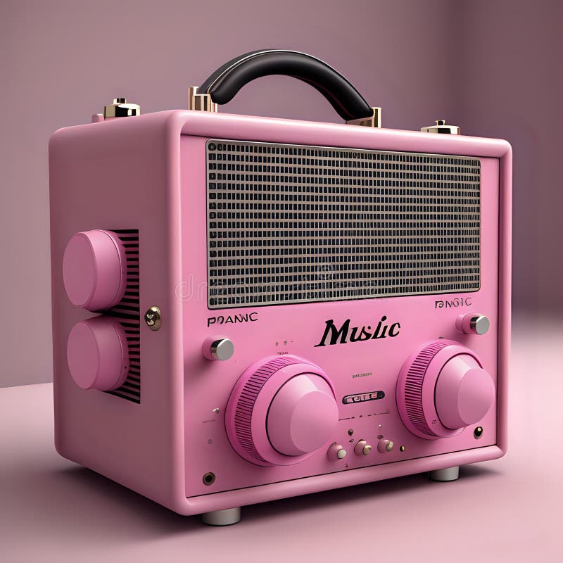 Pink Music Amplifier - Generated by Ai Stock Illustration ...