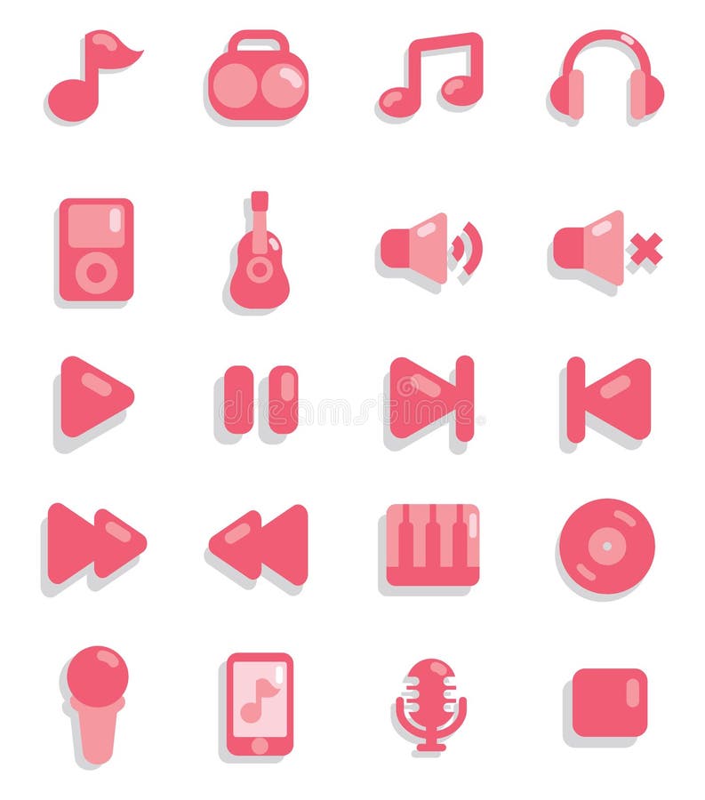 Pink Music Background Shows Musical Instruments and Brightness Stock ...
