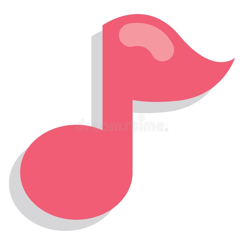 Pink music note, icon icon stock vector. Illustration of symbol - 259789145