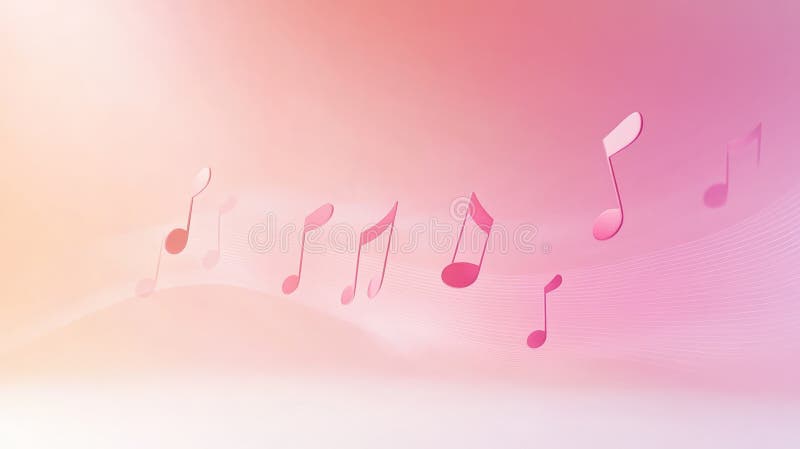 Pink Music Notes Flowing on a Pastel Background Stock Photo - Image of ...