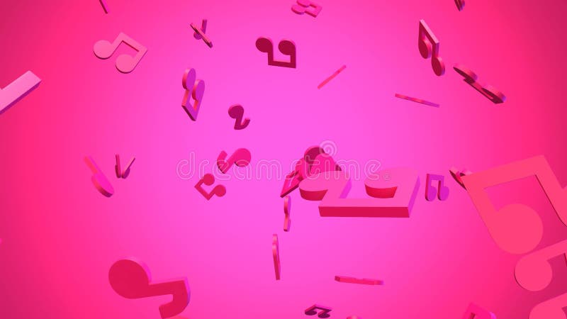 Pink Musical Notes on Pink Background. Stock Video - Video of animation ...