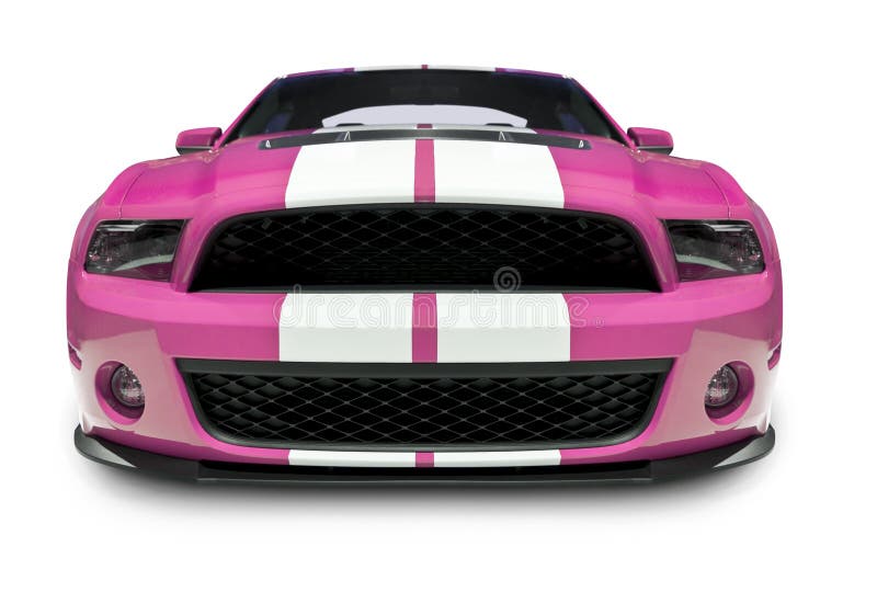 Pink Mustang Muscle Car stock image. Image of horsepower - 19147679