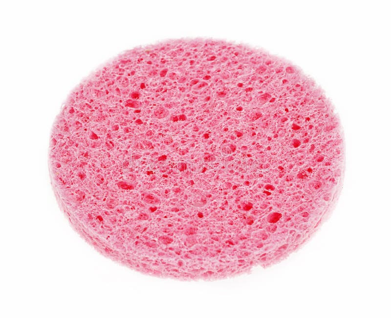 Pink Natural Facial Cellulose Sponge Isolated on White Stock Photo ...