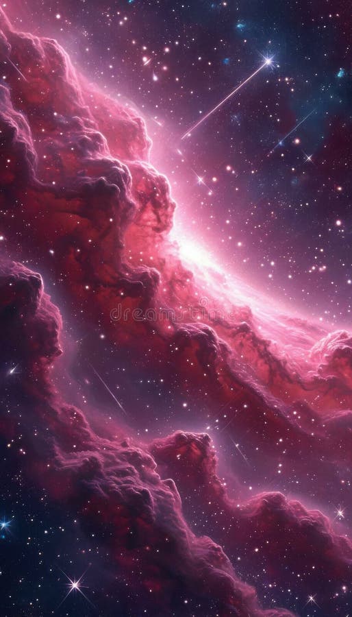 Pink Nebula Galaxy Background Stock Illustration - Illustration of ...