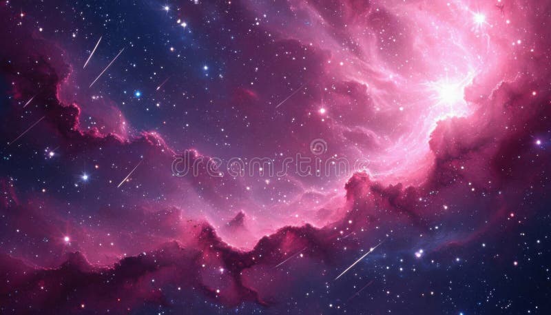 Pink Nebula Galaxy Background Stock Illustration - Illustration of ...