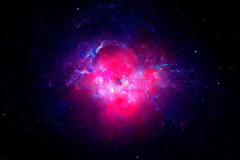 Pink nebula in deep space stock illustration. Illustration of orange ...