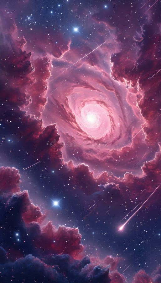 Pink Nebula Galaxy Background Stock Illustration - Illustration of ...