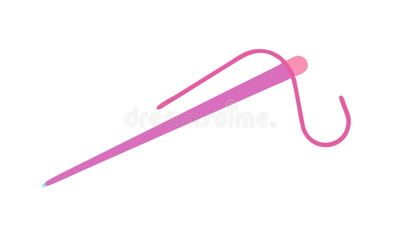Pink Needle and Thread, Delicate Sewing and Creative Craft, Vector ...