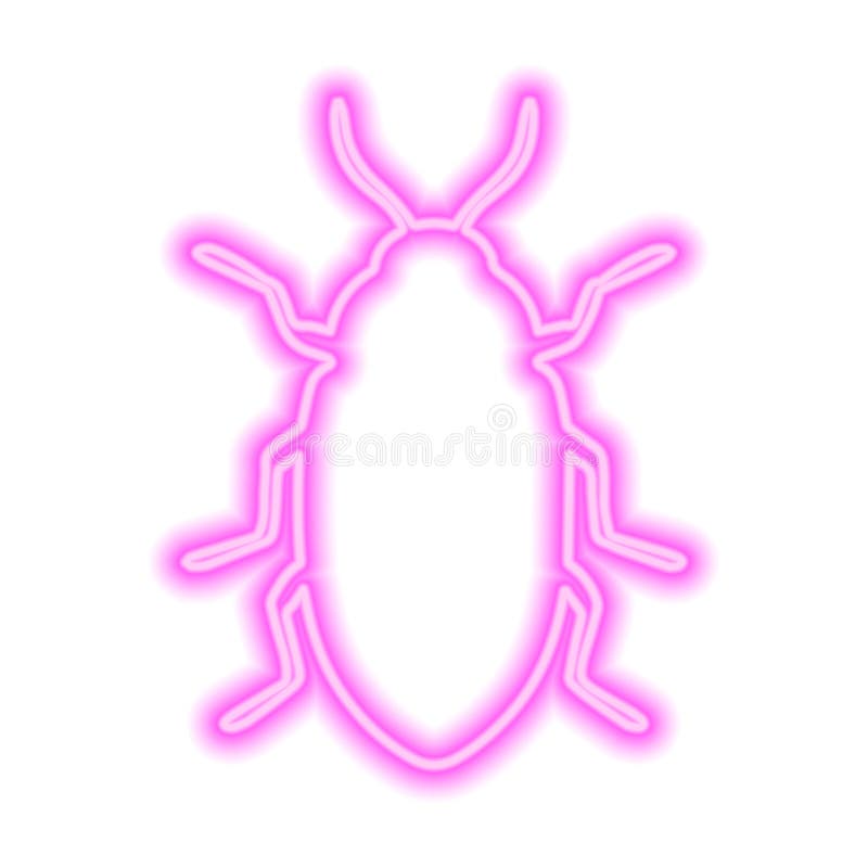 Pink Neon Cockroach Sign Isolated on White Stock Vector - Illustration ...