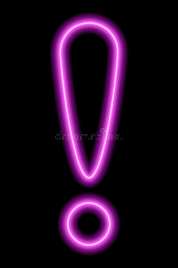 3d neon exclamation mark stock illustration. Illustration of alphabet ...