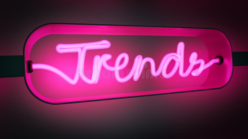 Pink Neon Light Letters Word Trends Stock Image - Image of beautiful ...