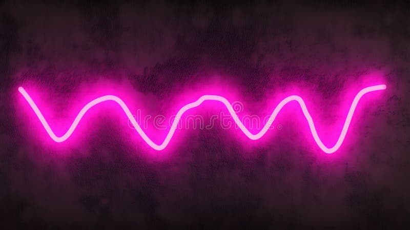 Pink Neon Light Wave on Dark Wall Stock Image - Image of texture ...