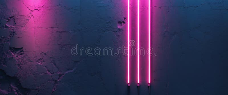 Pink Neon Lights Reflecting on Dark Blue Textured Wall. Stock Image ...