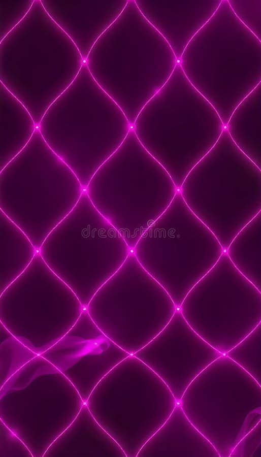 Pink Neon Net Lights: Glowing Diamond Pattern on Dark Background Stock ...