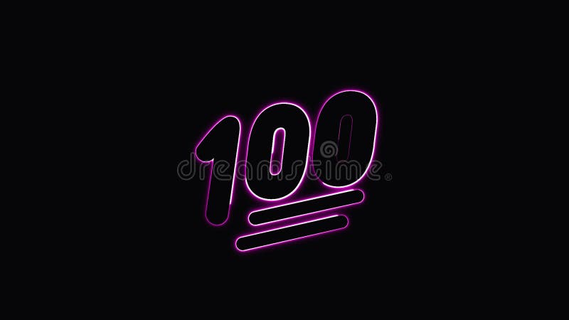 Pink Neon 100 Points Emoji on Black Stock Video - Video of backgrounds ...