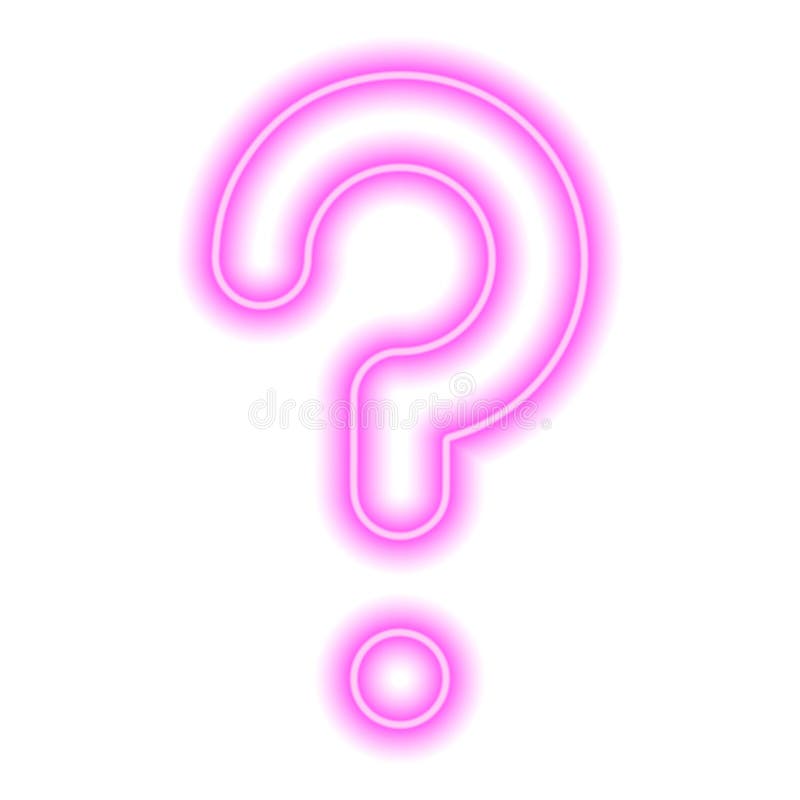 Pink Neon Question Mark Isolated on White Stock Vector - Illustration ...