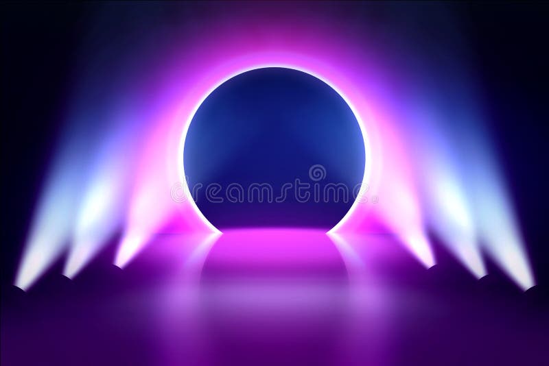 Pink Neon Round Frame. Luminous Swirling Bunner. Glowing Spiral. Light ... Pink Neon Round Frame. Luminous Swirling Bunner. Glowing Spiral. Light ...