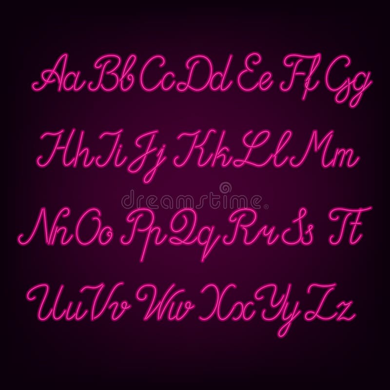 Neon Alphabet Letters Stock Illustrations – 18,564 Neon Alphabet ...