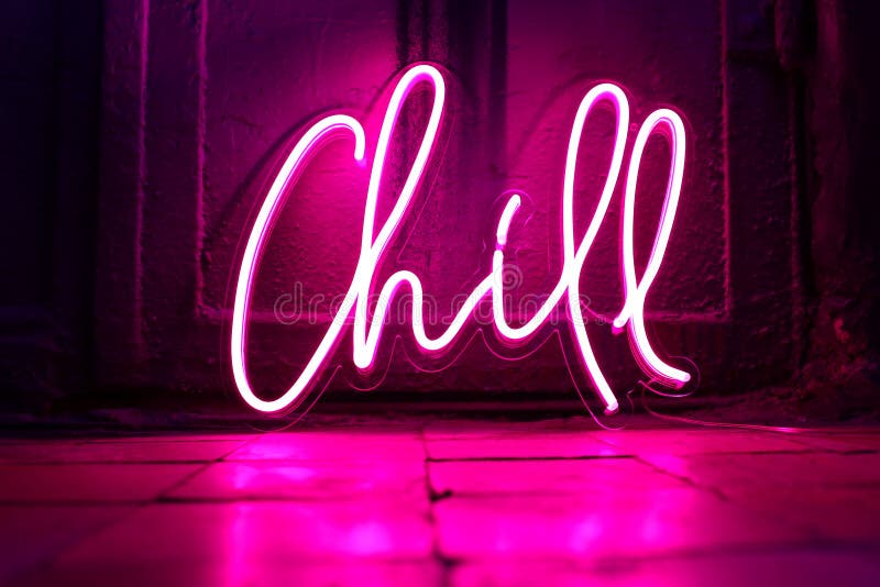 Pink Neon Sign RnB Club. Trendy Style Stock Photo - Image of neon ...