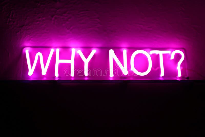 Pink Neon Sign Why Not?. Trendy Style Stock Image - Image of electric ...