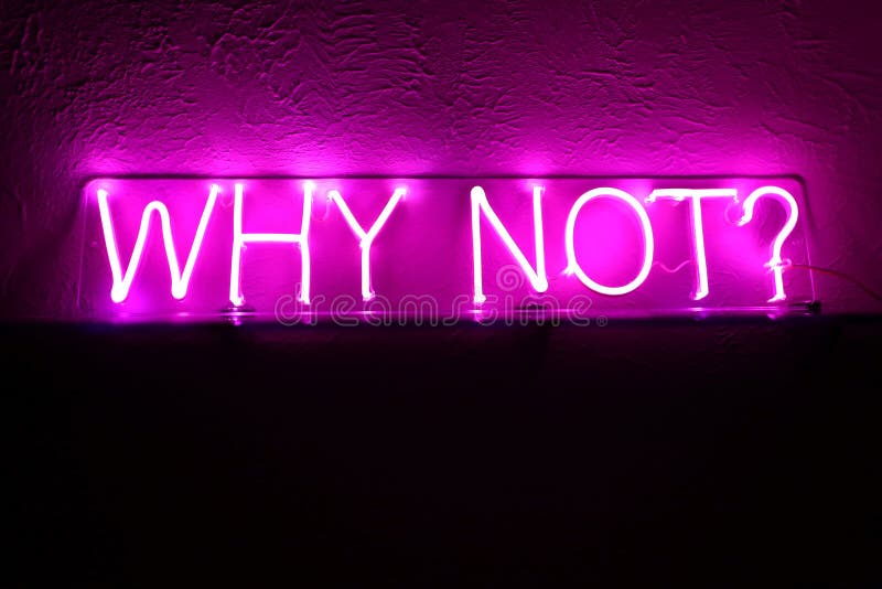 Pink Neon Sign Why Not?. Trendy Style Stock Image - Image of pink ...