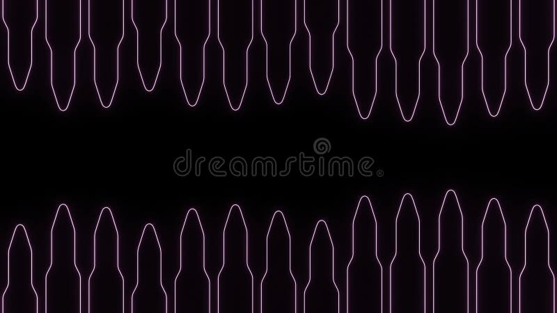 Pink Neon Silhouettes on a Black Background. Design. Two Rows of Bullet ...