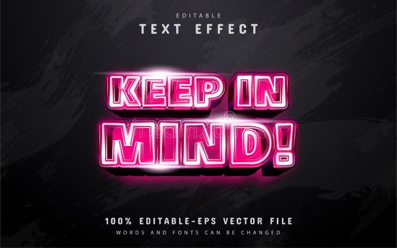 Pink neon text effect stock vector. Illustration of multimedia - 256120649