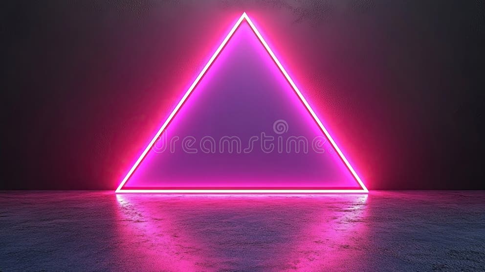 Pink Neon Triangle Backdrop Studio Stock Illustration - Illustration of ...