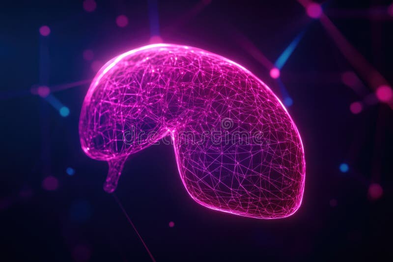 Pink Neural Network stock photo. Image of logo, complex - 361845324