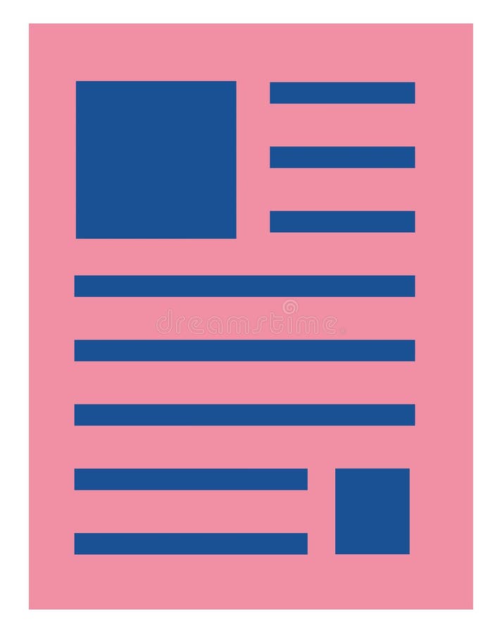Pink newspaper, icon stock vector. Illustration of pink - 260378585