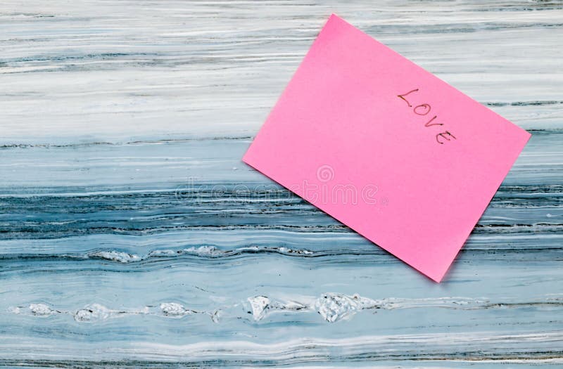Pink Note with Love on Textured Background Stock Photo - Image of ...