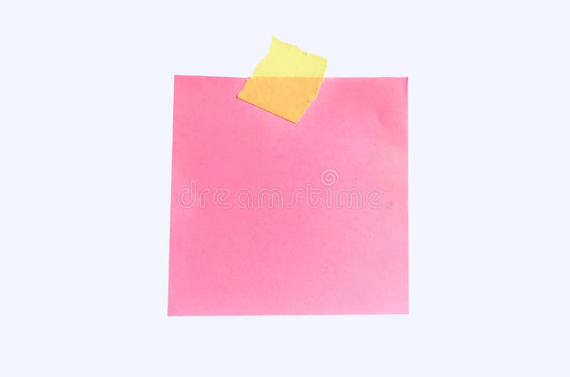 Pink Note Paper, Memo Reminder Sticker, Adhesive Note Isolated on ...