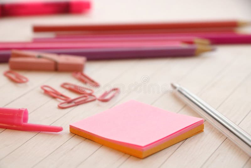 Pink note paper stock photo. Image of open, business - 92993558