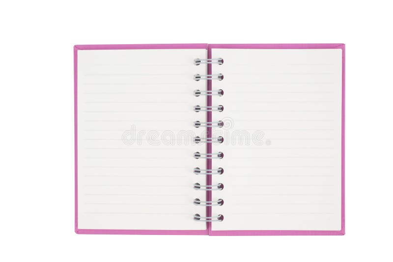 Pink Notebook and School or Office Tools on White Background Stock ...